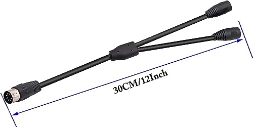 zdyCGTime 7 Pin Din Splitter Cable,DIN 7-Pin Splitter Y Adapter MIDI Cable 7- Pin Plug Male to 2 DIN Female Jack Adapter Y Lead for Bang Olufsen Naim Quad Stereo Systems (30cm/1ft) (7pin)