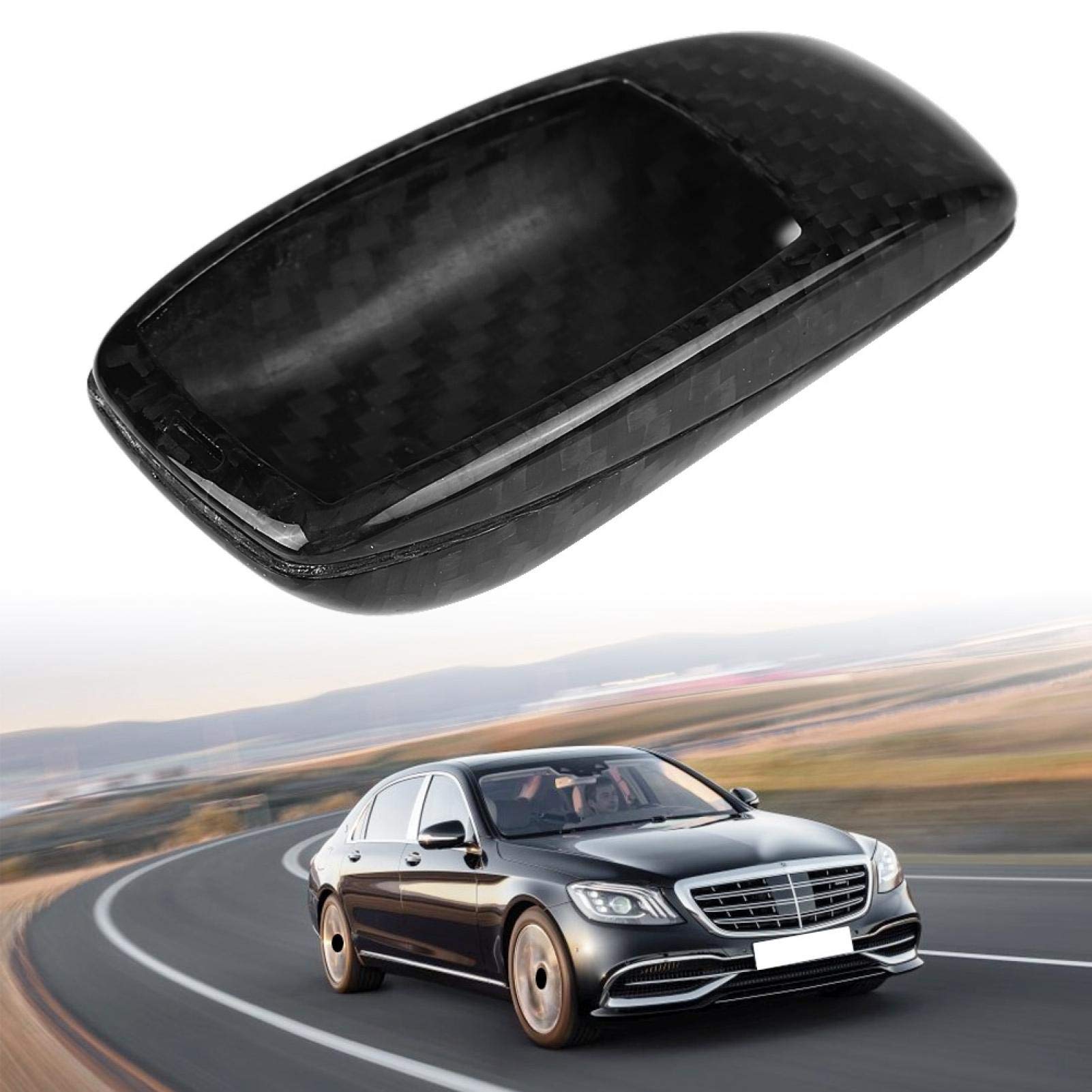 Terisass Car Remote Key Fob Case Shell Repalcement Carbon Fiber Key Shell Case Cover Trim for Mercedes Benz E Class W213 2016 2017 2018 for Mercedes Benz S Class W222 2014 2015 2016 2017 2018