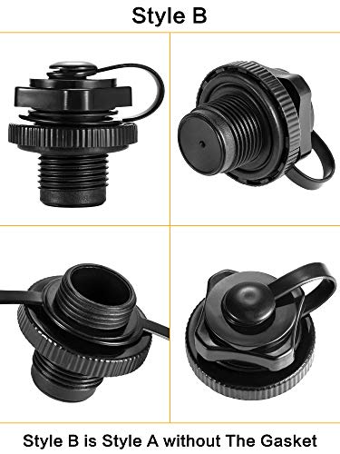 Zhanmai 8 Pieces Boston Valve Replacement Inflatable Boat Air Valve Screw Boston Valve for Rubber Dinghy Raft Kayak Pool Boat Airbeds, Black