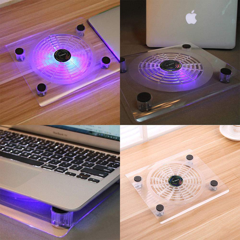 WOWLED Cooling Fan Mini 3 keys Control Gaming USB RGB LED Cooler Thermal Fan Pad for PS4 Playstation 4 XBOX One X Consoles Laptop Notebook PC CPU Coolers Computer Cooling Strip Light Case Fan