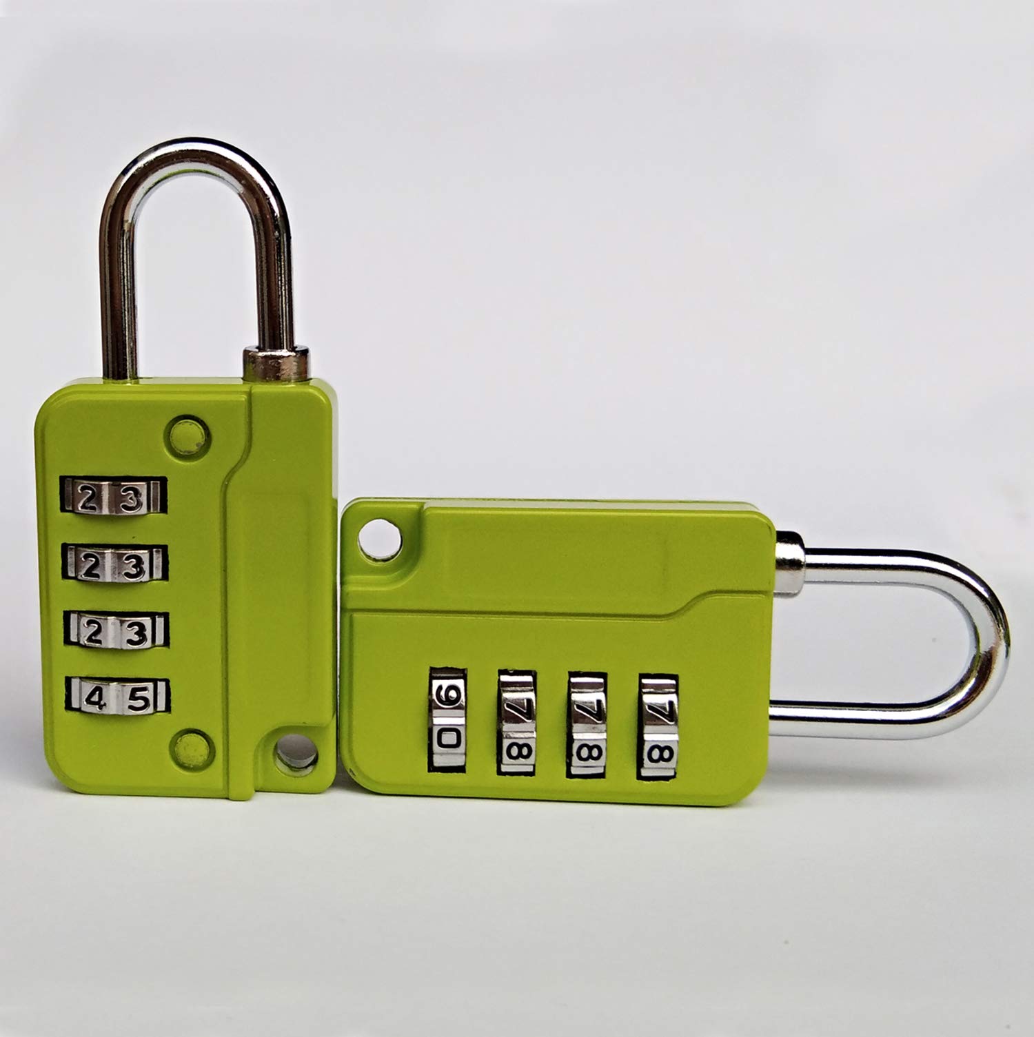 ZPLIUST - 4 Digit Combinations Padlock The Safe Cipher Lock, for Gym Outdoor & School Employee Locker, Toolbox, Fence, Hasp Cabinet, Resettable Combo Locks (Green 5 Pack)