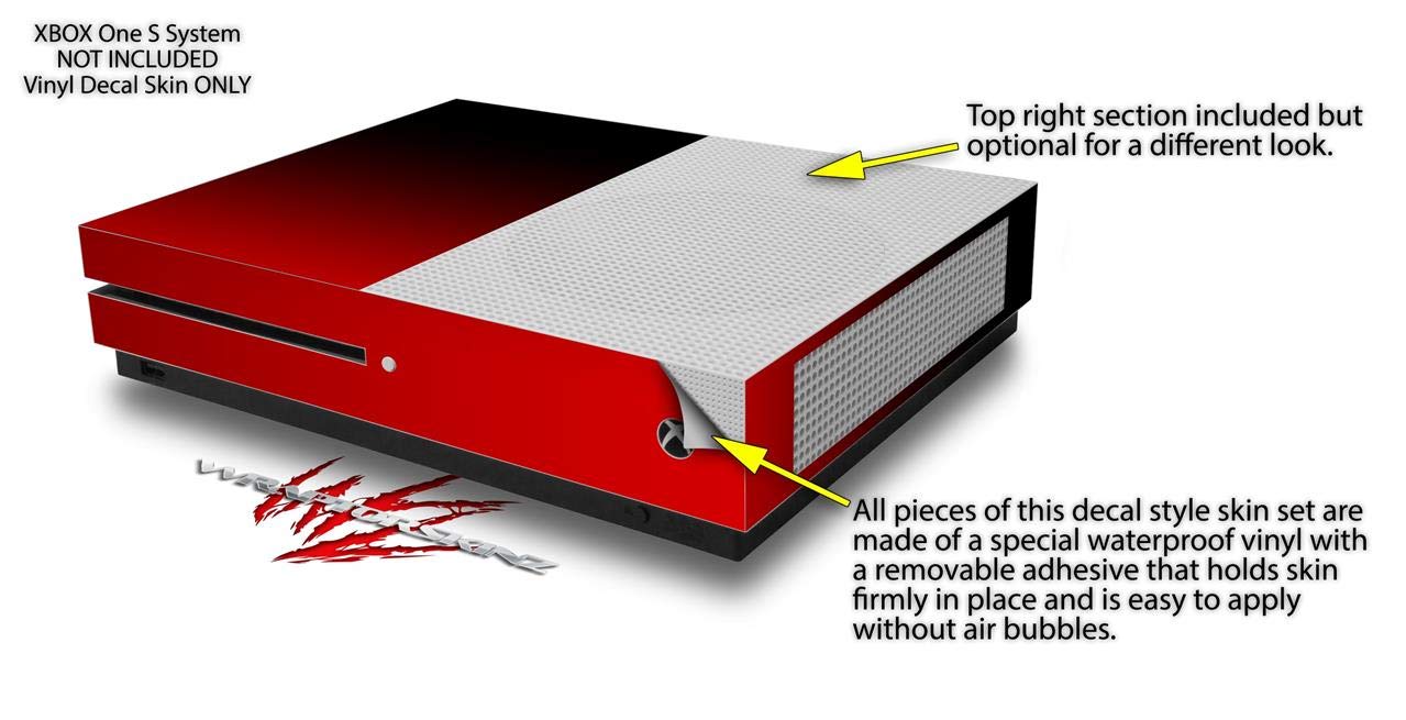 WraptorSkinz Decal Vinyl Skin Wrap Compatible with Xbox One S Console and Controllers - Smooth Fades Red Black