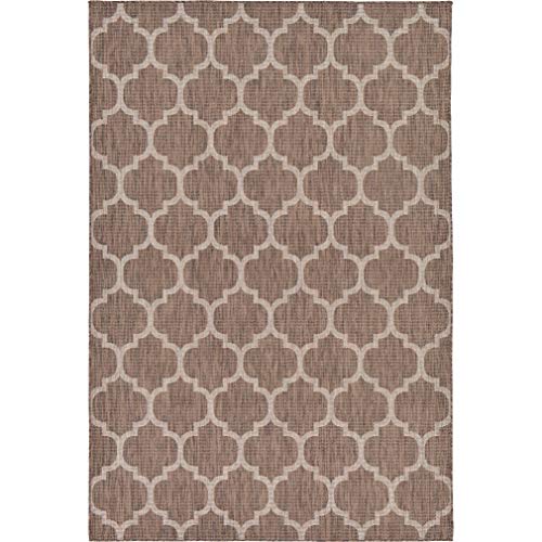 Unique Loom Outdoor Trellis Collection Area Rug (2' x 6' 1" Runner, Teal/ Gray)