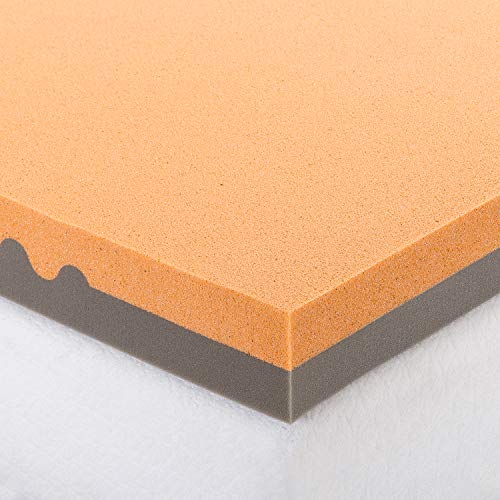 ZINUS 4 Inch Copper Pressure Relief TorsoTec Memory Foam Mattress Topper / Cooling Copper and Gel Formula, Twin