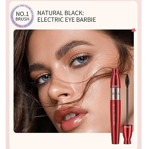 Yanquina Mascara, Yankina Super Long Mascara, 4D Waterproof and Sweat Proof Mascara, Yanoina 4D 2 In 1 Mascara (.2 Styles)