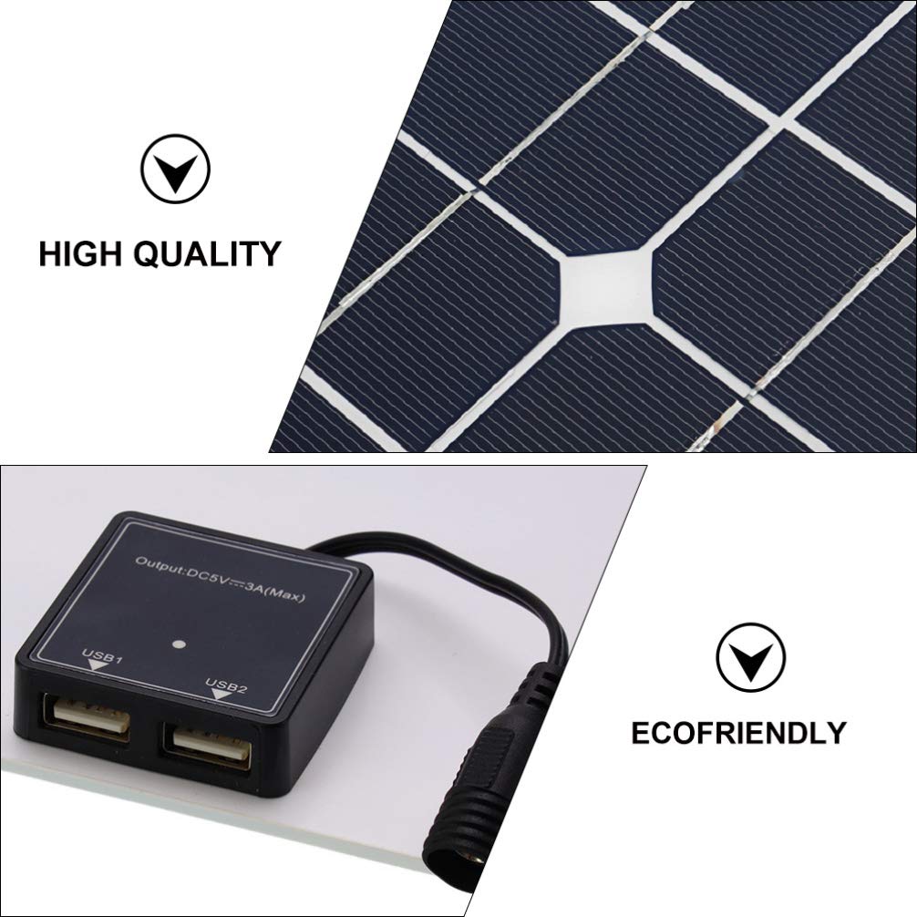 YARNOW 1 Set Solar Panel Kit 60w Solar Power Panel Monocrystalline Photovoltaic Panel Solar Charge Controller for RV Marine Boat