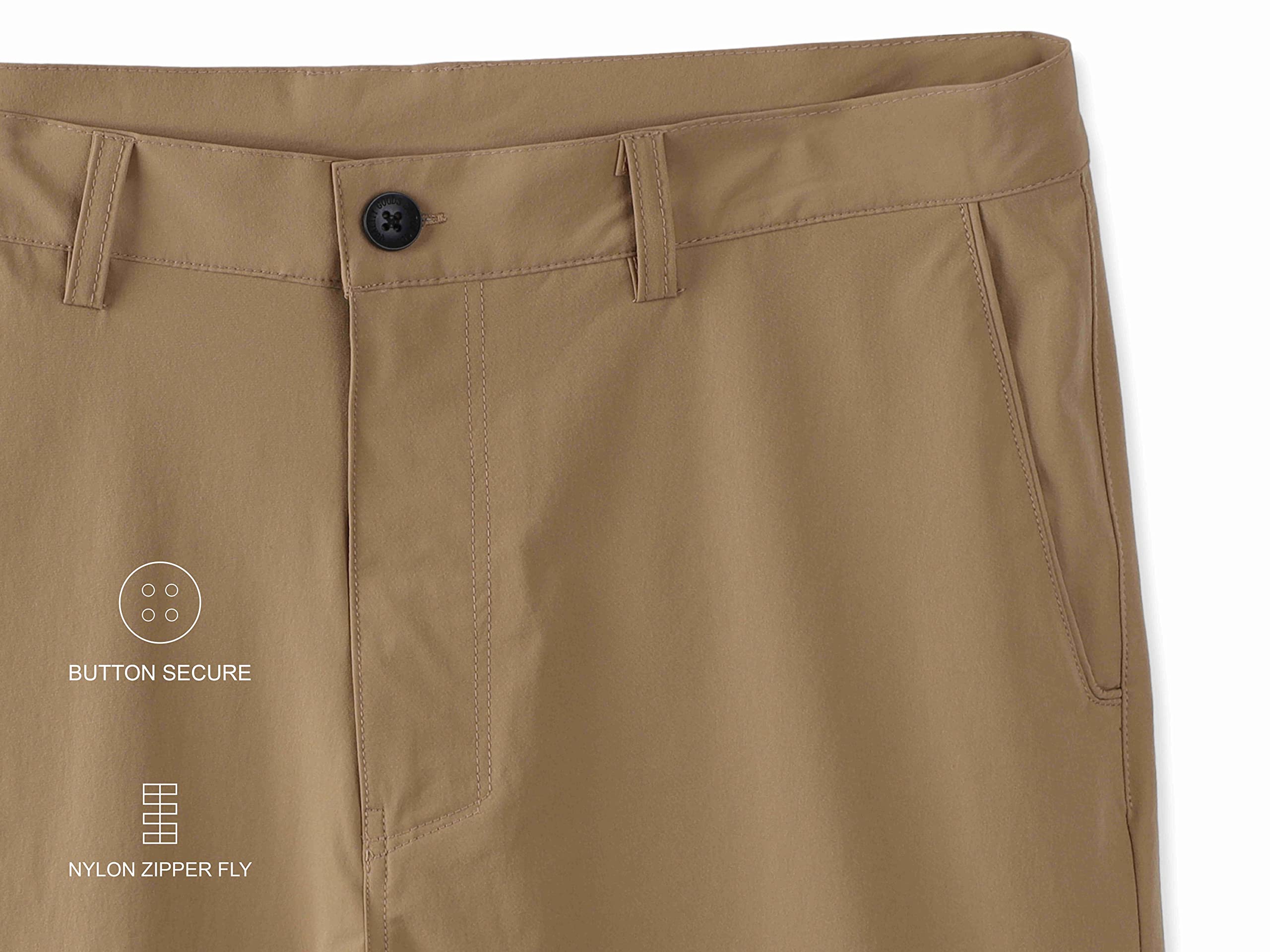 Vetemin Men's Casual Performance Quick Dry Slim Fit Workout Hiking Hybrid Dress Chino Golf Shorts Fresh Army 30