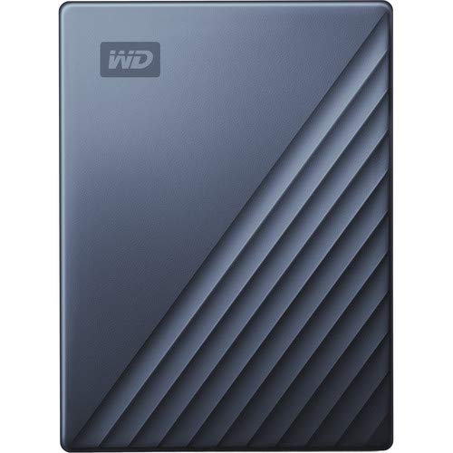 WD 2TB My Passport Ultra USB 3.0 Type-C Slim Portable External Hard Drive (Blue) + Compact Hard Drive Case (Navy Blue)