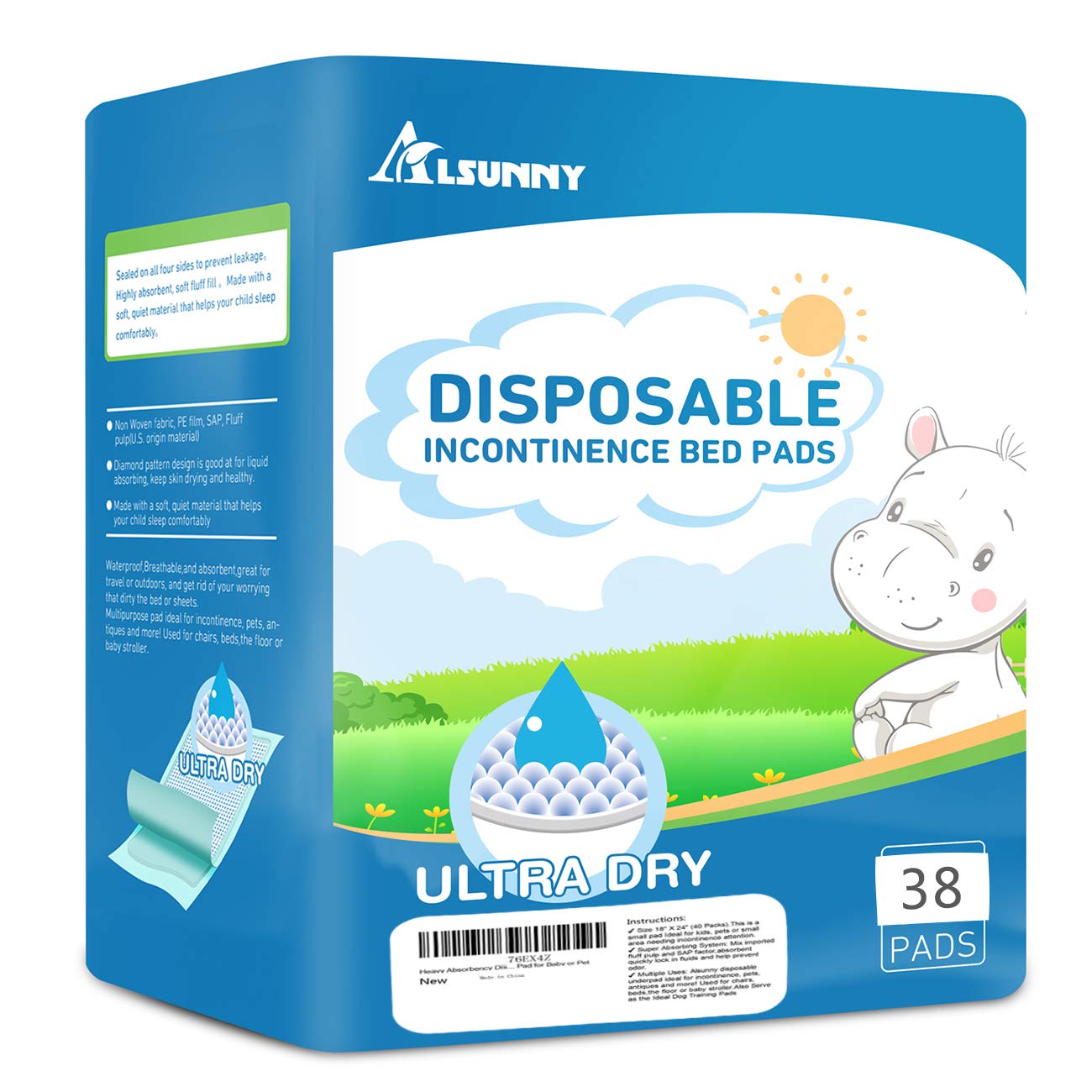 Small Disposable Changing Pads (18"x24",40 Pack),Disposable Underpads,Pet Training and Puppy Pads,Waterproof Absorbent