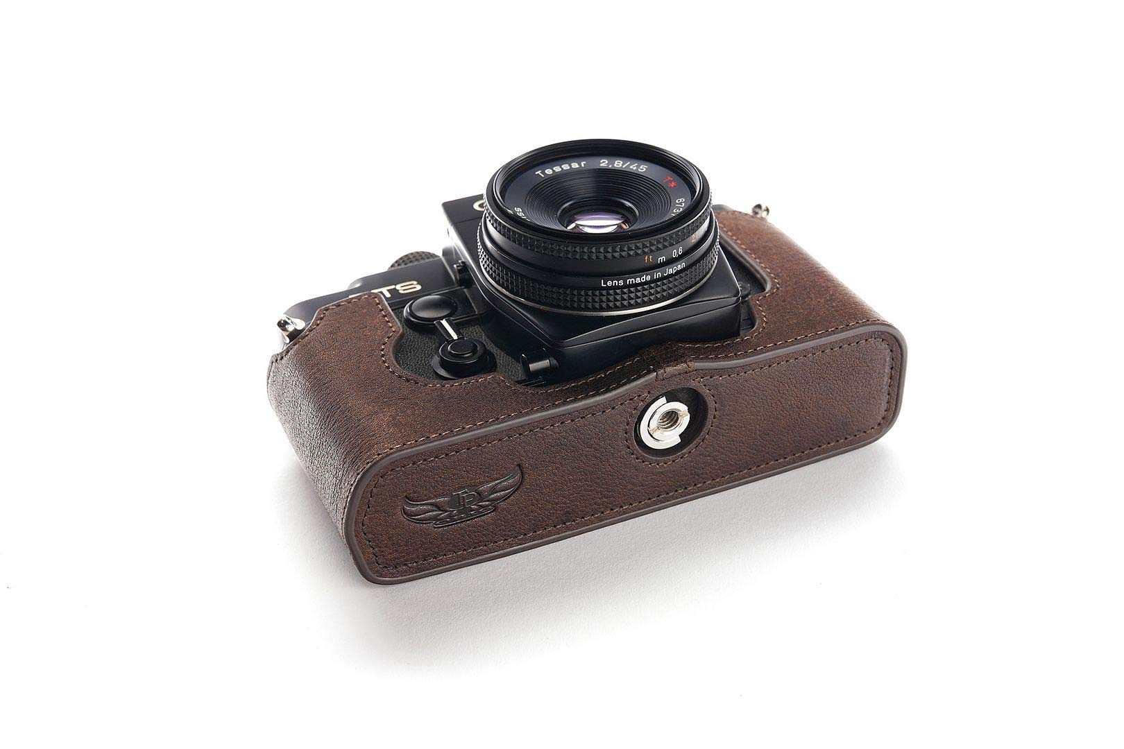 TP Original Handmade Genuine Real Leather Half Camera Case Bag Cover for Contax RTS RTS II RTS2 Coffee color