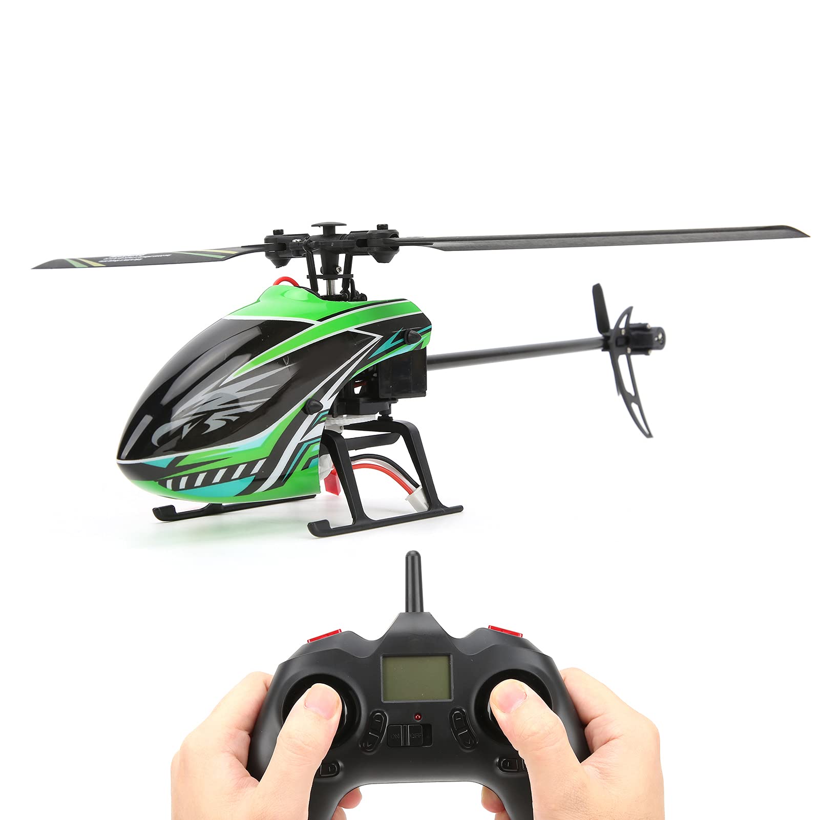SPYMINNPOO F03 RC Helicopter, 2.4G 4CH 6?Aixs Gyro Flybarless One Key Take Off Height Hold Helicopter Outboardmotor Model Aircraft
