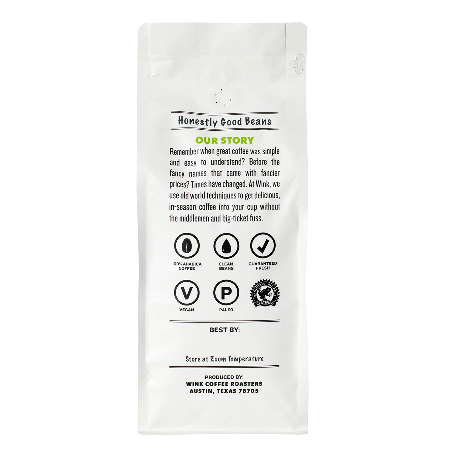 Wink Coffee All Nighter Dark Roast Whole Bean Coffee, Large 2.2 Pound Bag, 100% Arabica Coffee Beans, Single Origin Colombian, Rich, Smooth, Full Bodied and Complex, Sustainable
