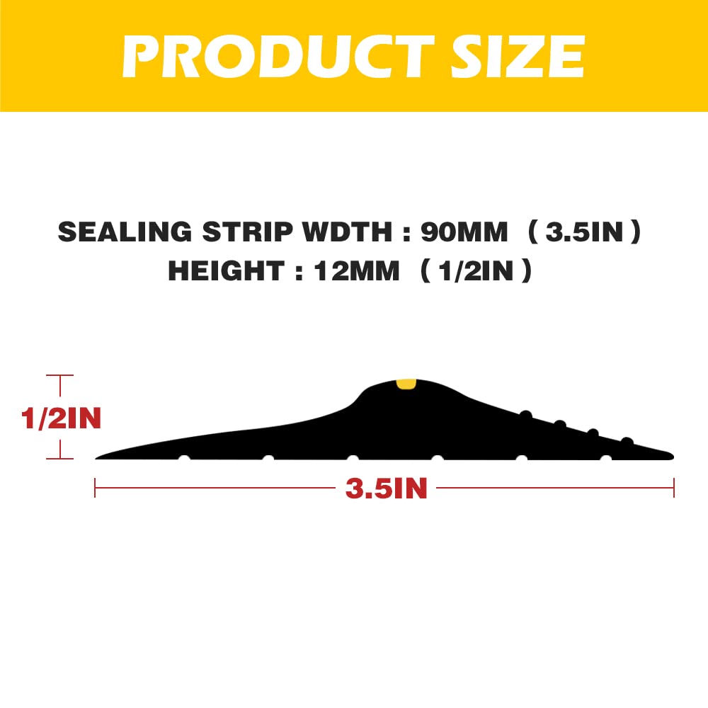 Weatherproof Universal Garage Door Bottom Threshold Seal Strip DIY Weather Stripping Replacement,Not Include Sealant/Adhesive (16.5Ft)