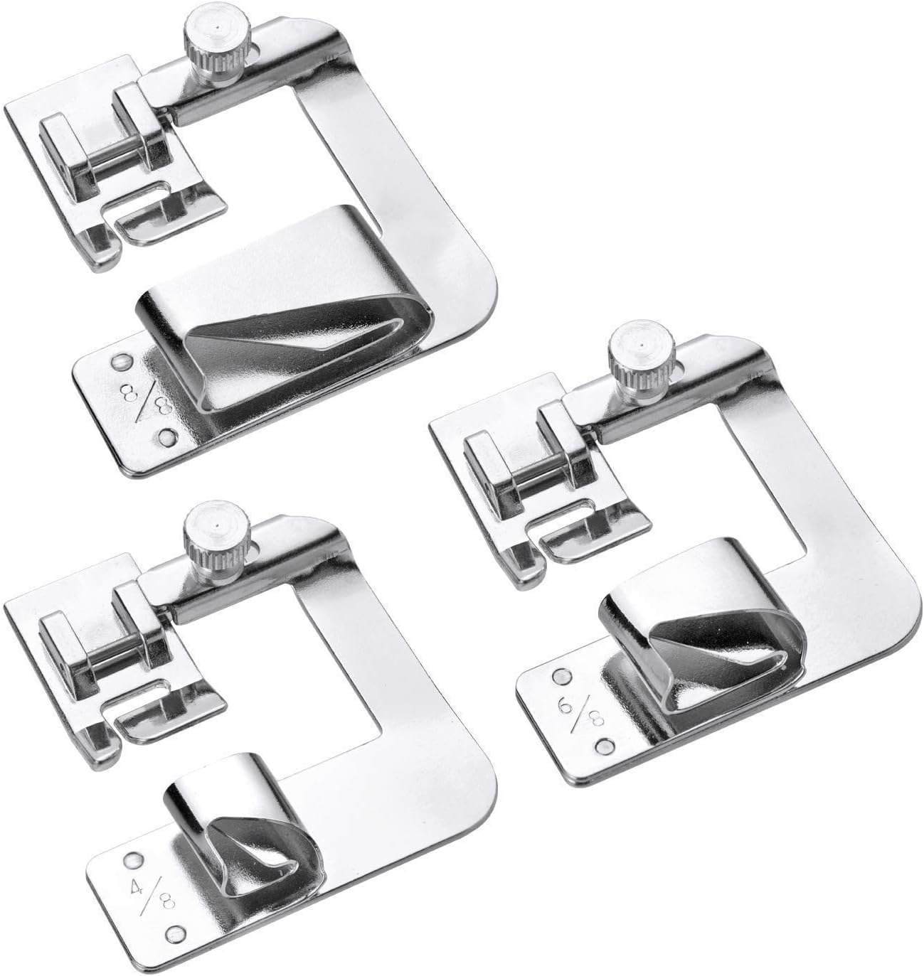 Windman 3 Sizes Wide Rolled Hem Pressure Foot Sewing Machine Presser Foot Hemmer Foot Set 1/2 Inch, 3/4 Inch, 1 Inch Low Shank Sewing Machine Presser Foot for Brother Singer