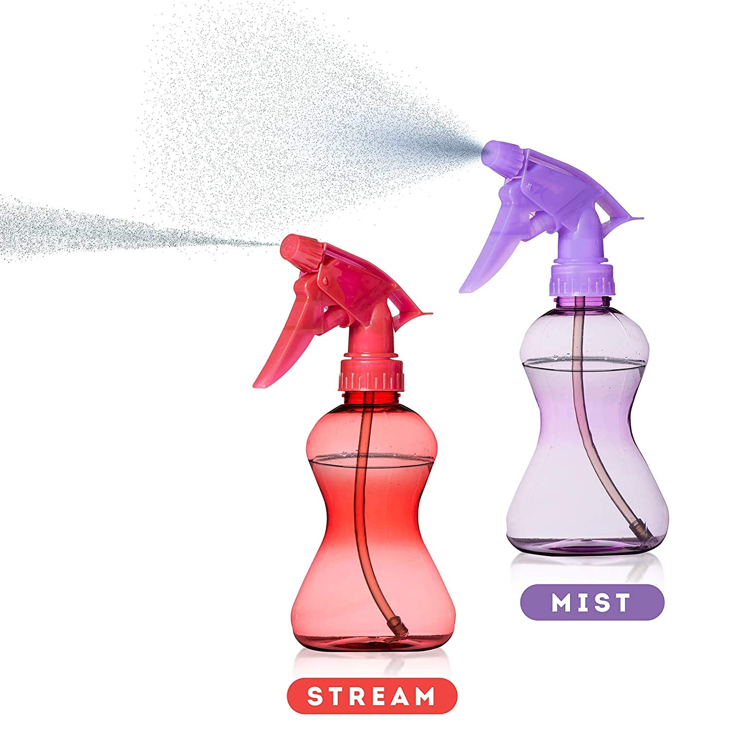 Water Spray Bottles for Hair - 10 Oz Empty Spray Bottles for Cleaning β 6 Pack Mini Squirt Bottles - Small Spray Bottles Mist Sprayer - Plastic Spray bottles for Cleaning 2 Blue, 2 Red, and 2 Purple