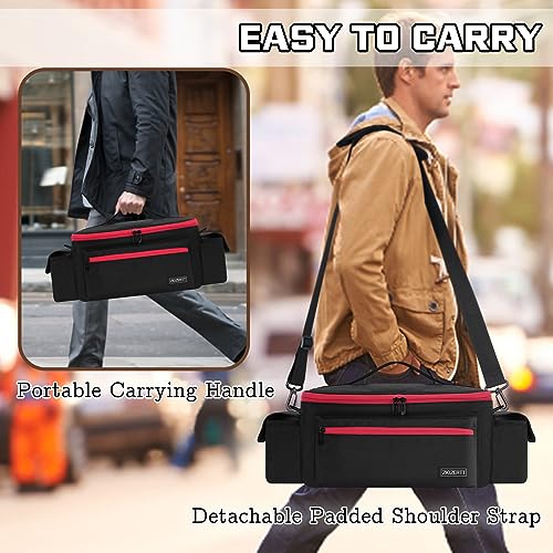 ZIOZERTT Air Compressor Bag Compatible with Milwaukee M18 Tire Inflator 2848-20/Craftsman V20, Air Pump Carrying Case Fits for Milwaukee Tools Accessories and 18V Battery, Black (Bag Only)