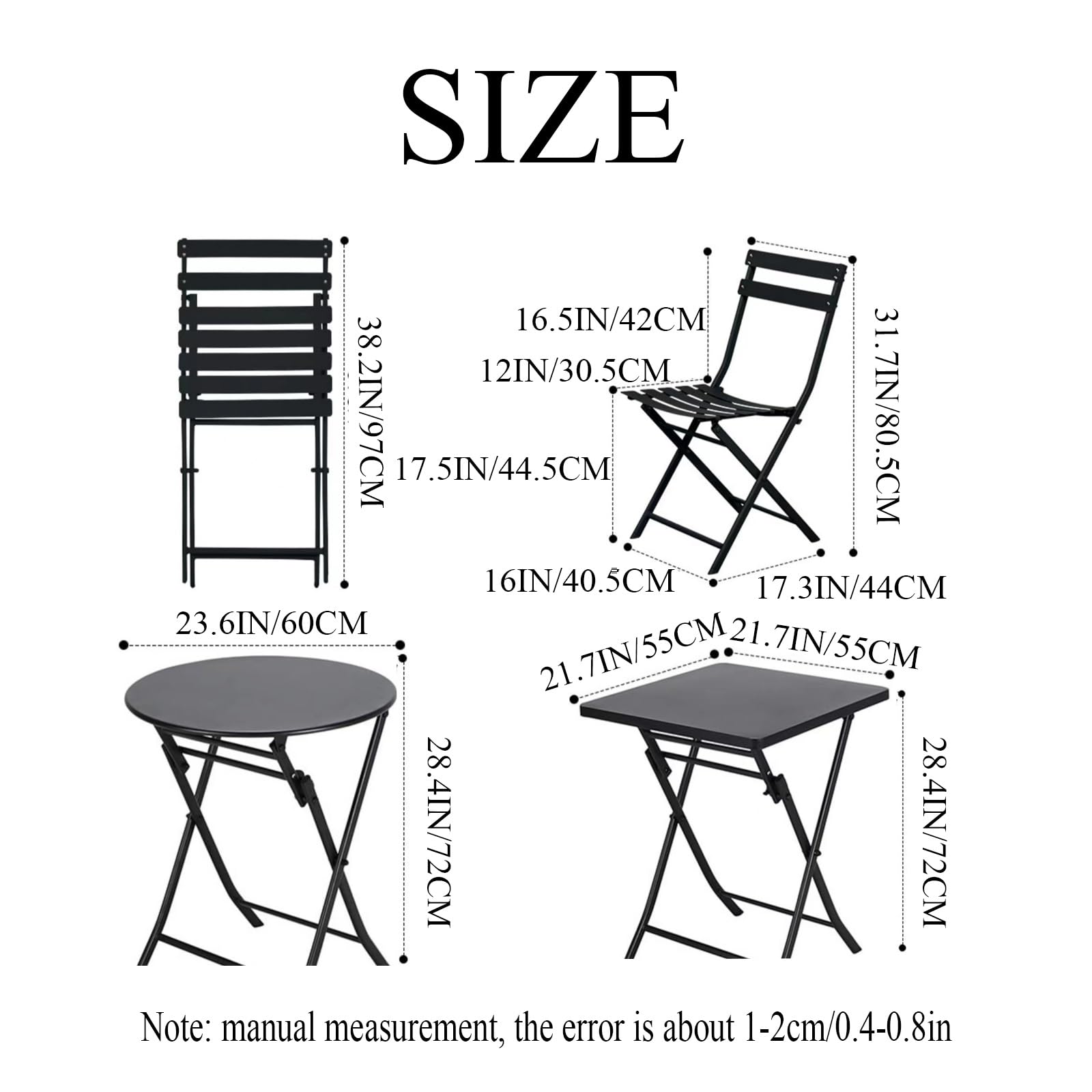 Zmyyone Dining Table and Chairs for 4,Patio Table and Chairs Set,Bistro Set,Suitable for Outdoor Activities on The Balcony,Beach,Grass,Picnic,13 Styles to Choose from (Color : G)