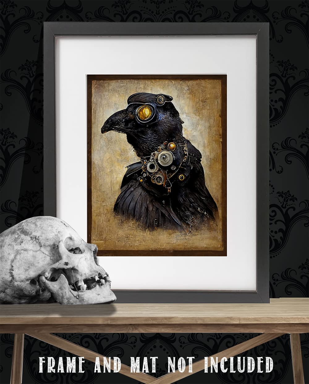 Steampunk Raven - 11x14 Unframed Wall Art Print - Makes a Perfect Home Conversational Piece and Gift