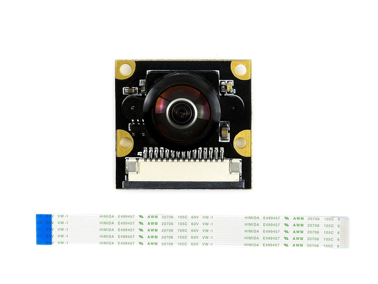 Waveshare IMX219-200 Camera 3280 × 2464 Resolution 8 Megapixels 200 Degree Angle of View IMX219 Sensor Support Jetson Nano Developer Kit Compute Module 3/3+