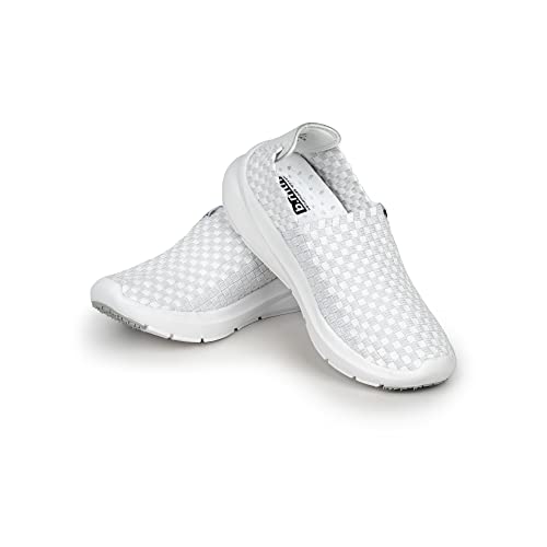 Woven Shoes Basic, Casual Woven Slip On Walking Shoes for Everyone, Comfortable Shoes and Light-Weight Shoes, Handmade Shoes, White, Size 6