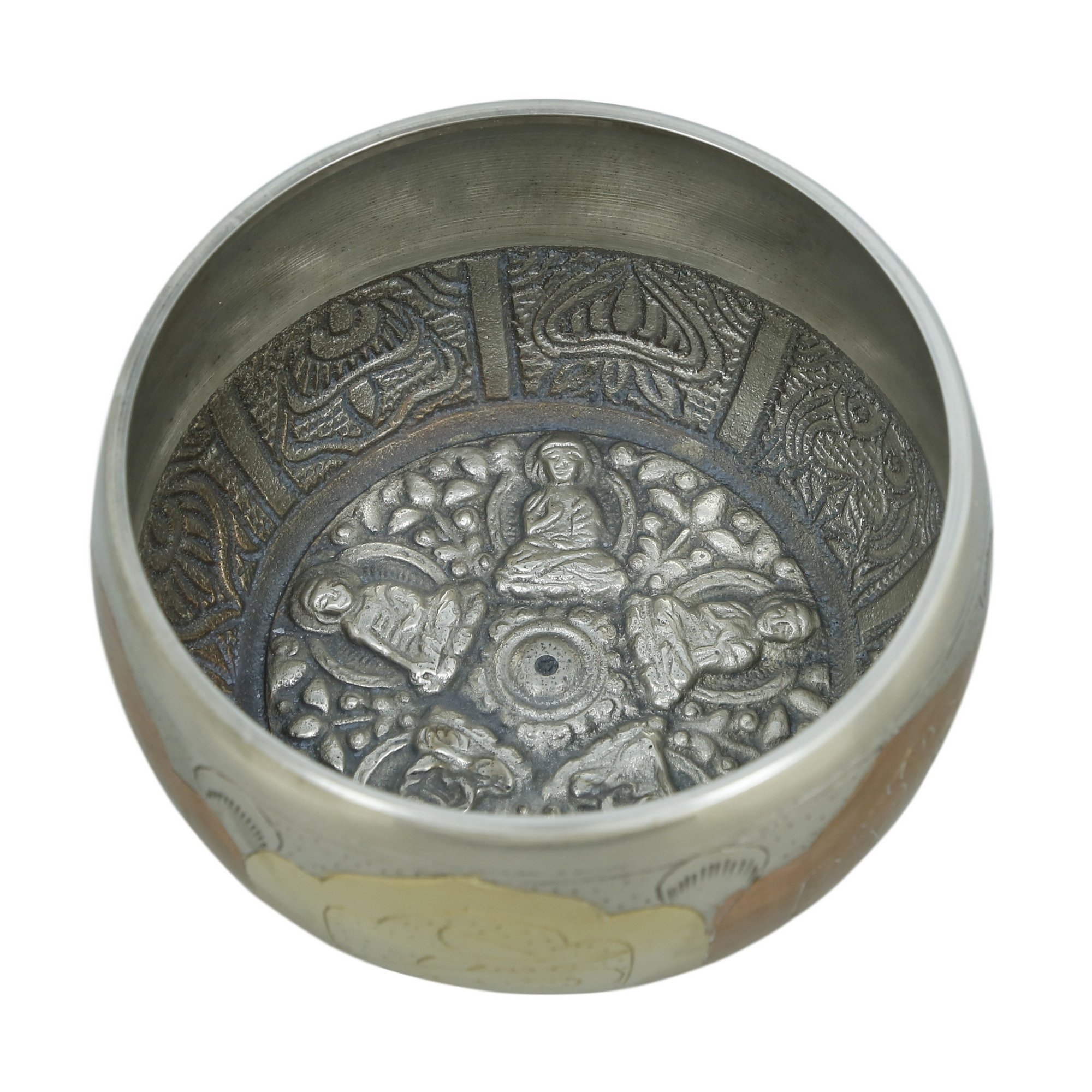 Tibetan Buddhist Small Singing Bowl with Cushion from India for Meditation Sound Healing Prayer Percussion Musical Instrument 4 Inch