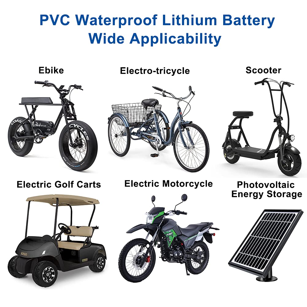Wallen Power 60V 20AH Ebike Battery, Electric Bicycle Battery for 1800w 1500w 1200w 1000w Bike Motor, Waterproof (PVC) Battery Pack with 40A BMS Protection Board