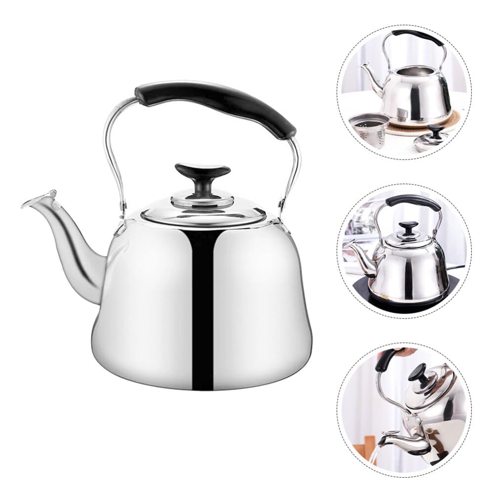 UPKOCH Whistling Tea Kettle Kitchen Tea Boiler Home Supply Kitchen Water Boiler Stovetop Water Boiler Whistling Water Pot Whistling Water Boiler Handle Stainless Steel Kettle