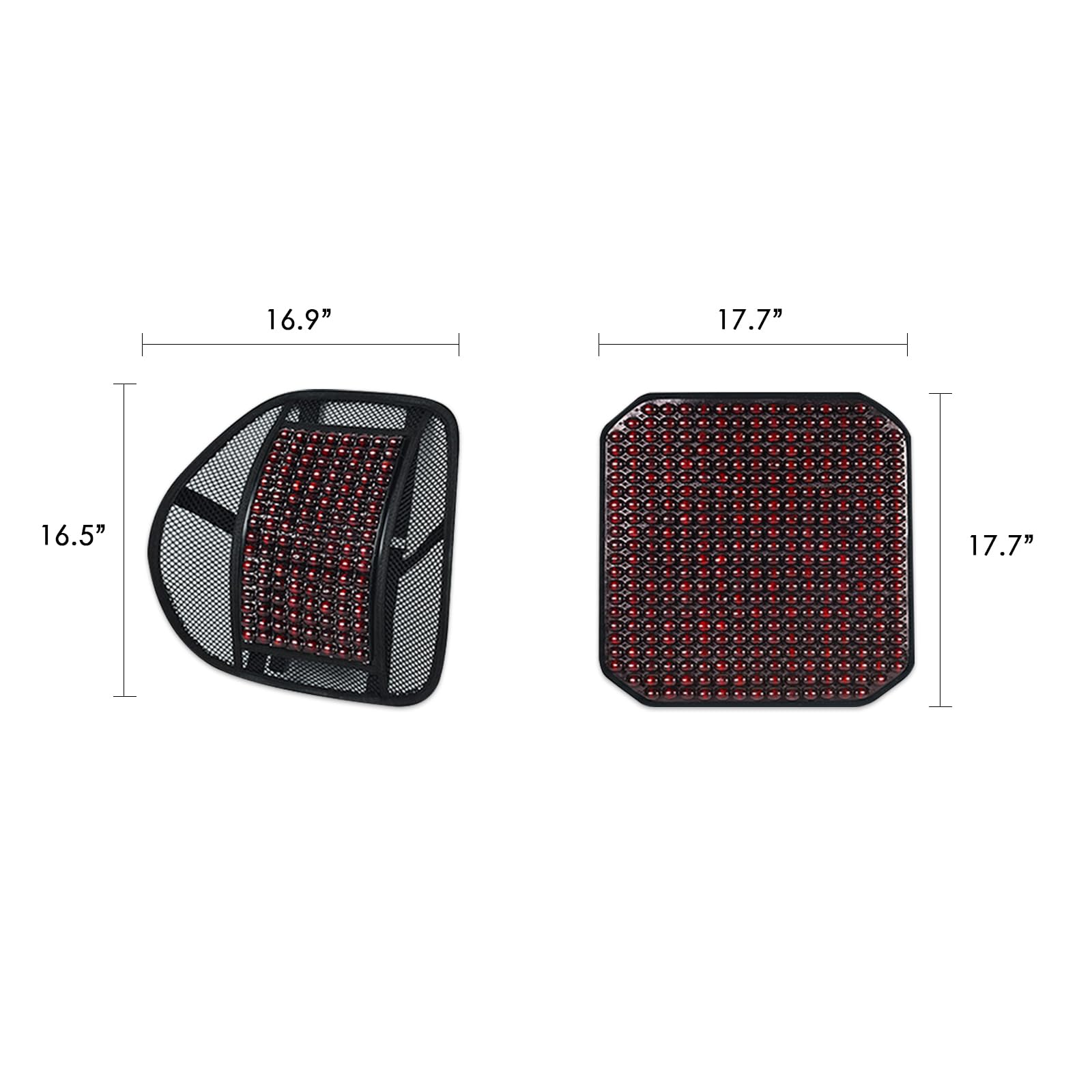 WOWESOTICA Lumbar Support, Breathable Mesh Ergonomic Designed Back Support, Comfort and Lower Back Pain Relief for Car, Office Chair(4 Pack Red)