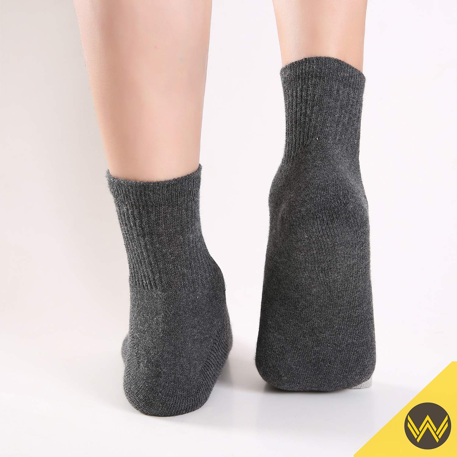 WANDER Men's Athletic Ankle Socks 3-8 Pairs Thick Cushion Running Socks for Men&Women Cotton Socks 7-9/9-12/12-15 (8 Pair Dark Grey, Shoe Size: 4-6)