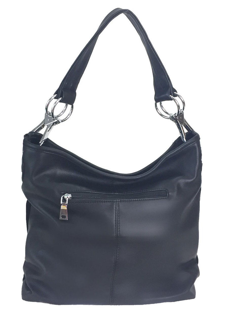 Zzfab Sparkle Gem Chevron Rhinestone Hobo Bag Black