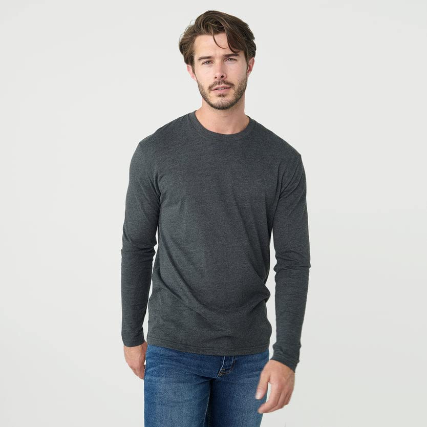 True Classic Long Sleeve Shirts for Men, Premium Fitted Crew Neck T-Shirts and Gifts for Men. Black