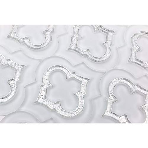 Steppe Chelsea Super White & Silver Dust Marble Waterjet Mosaic Tile Sample