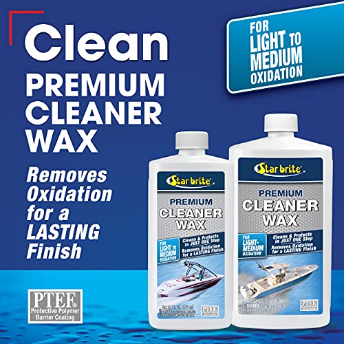 STAR BRITE One-Step Cleaner Wax with UV Protection - Removes Chalk & Oxidation from Fiberglass, Metals & Painted Surfaces - 32 Ounce (089632)