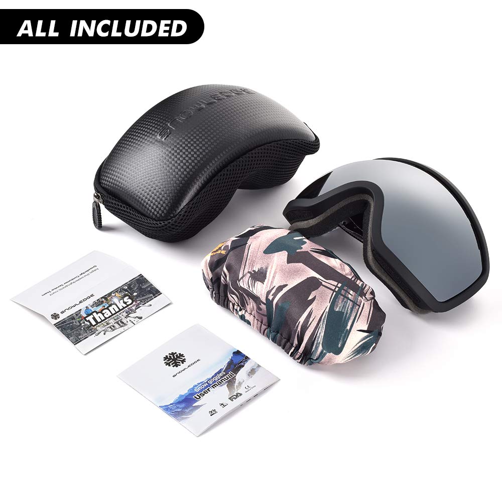 Snowledge Ski Goggles for Men Women with UV Protection, Anti-Fog Dual Lens