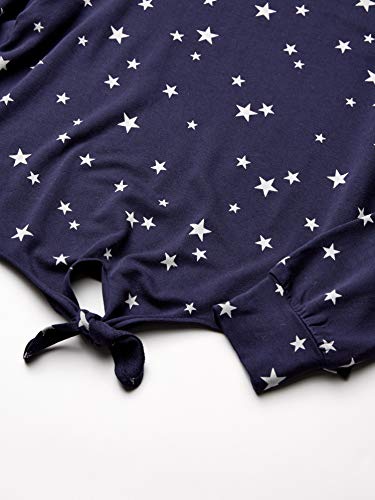 Steve Madden Apparel Women's Star is Born Printed French Terry tie Front Sweatshirt, Oil Slick, Large