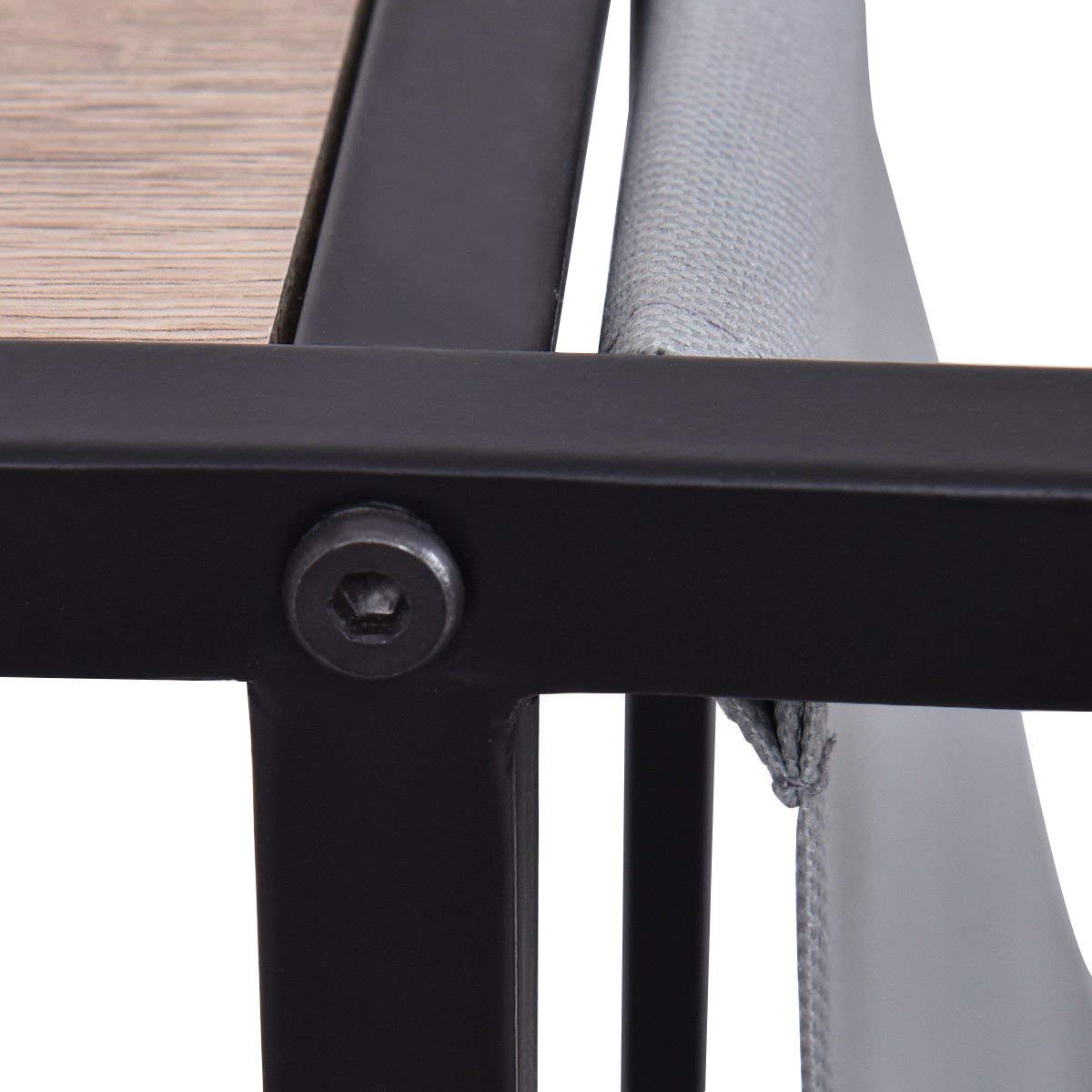 Wenst'sKufAN Metal End Table/Square Side/Coffee Table Modern Home Office Furniture Table with Magazine Holder