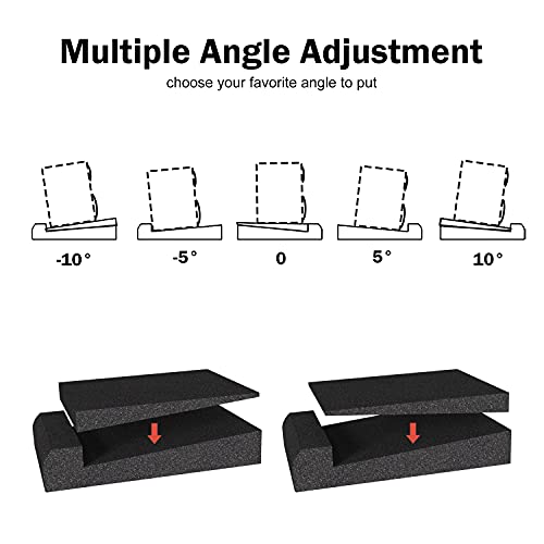 Studio Monitor Isolation Speaker Pads for 5 Inch Speakers, High Density Audio Acoustic Noise Isolation Platform Foam Pads Fit Most Speaker Stands - 2 Pads