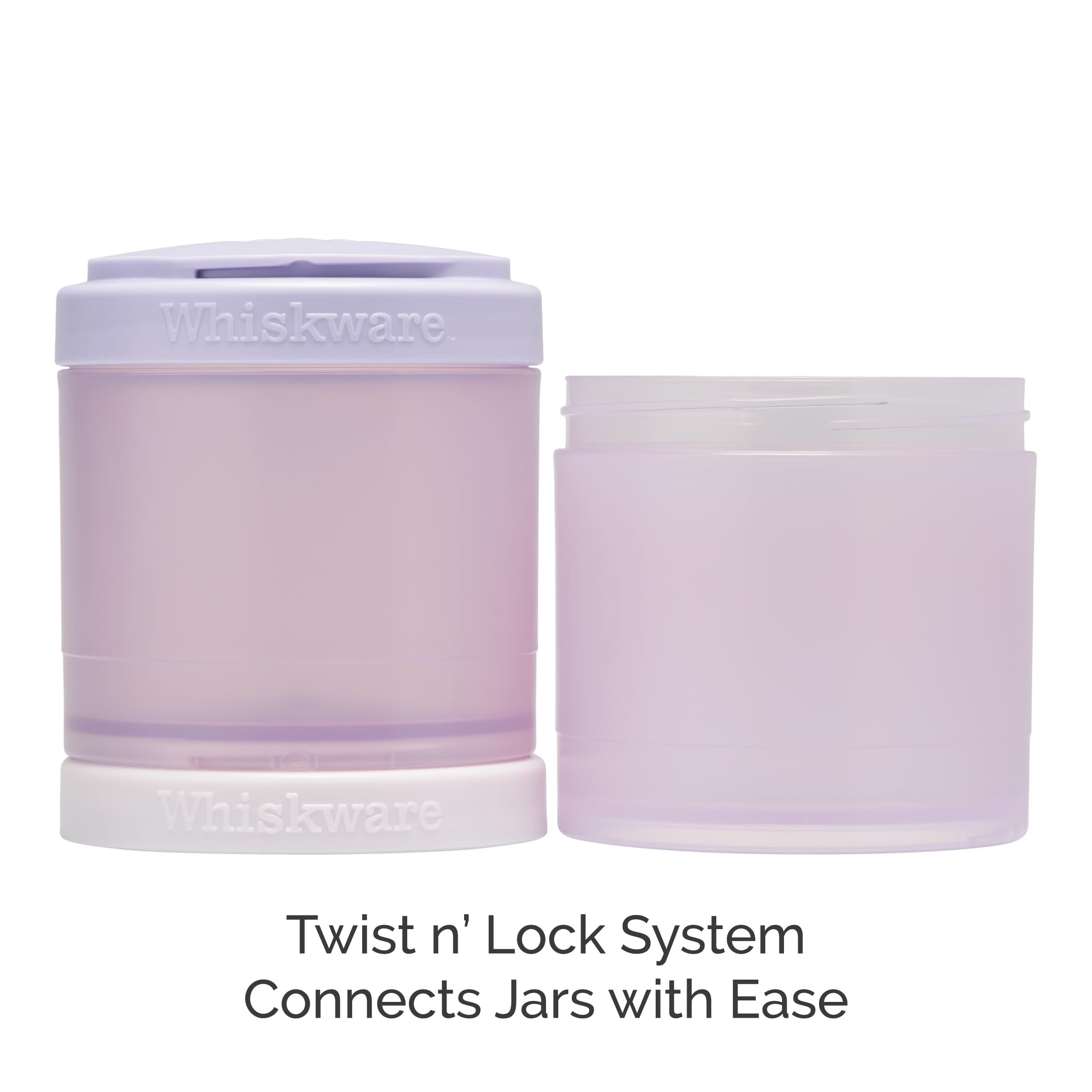 Whiskware Stackable Snack Containers for Kids and Toddlers, 3 Stackable Snack Cups for School or Travel, Purple