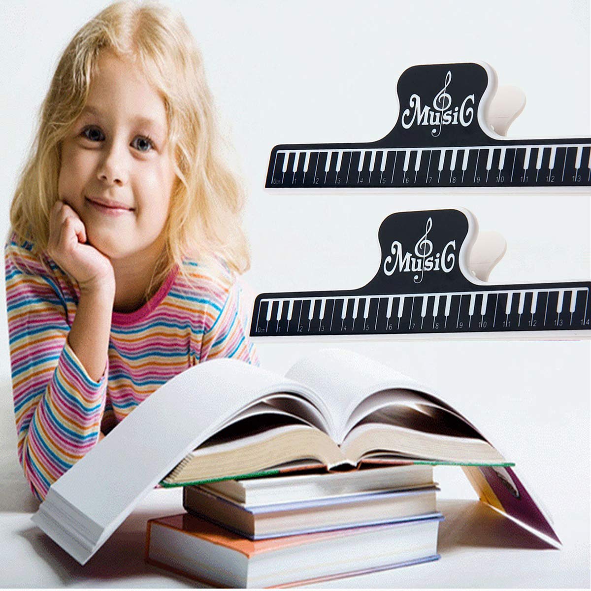 WOGOD Music Book Clip Music Page Holder - Book Page Holde L Size (Blue)