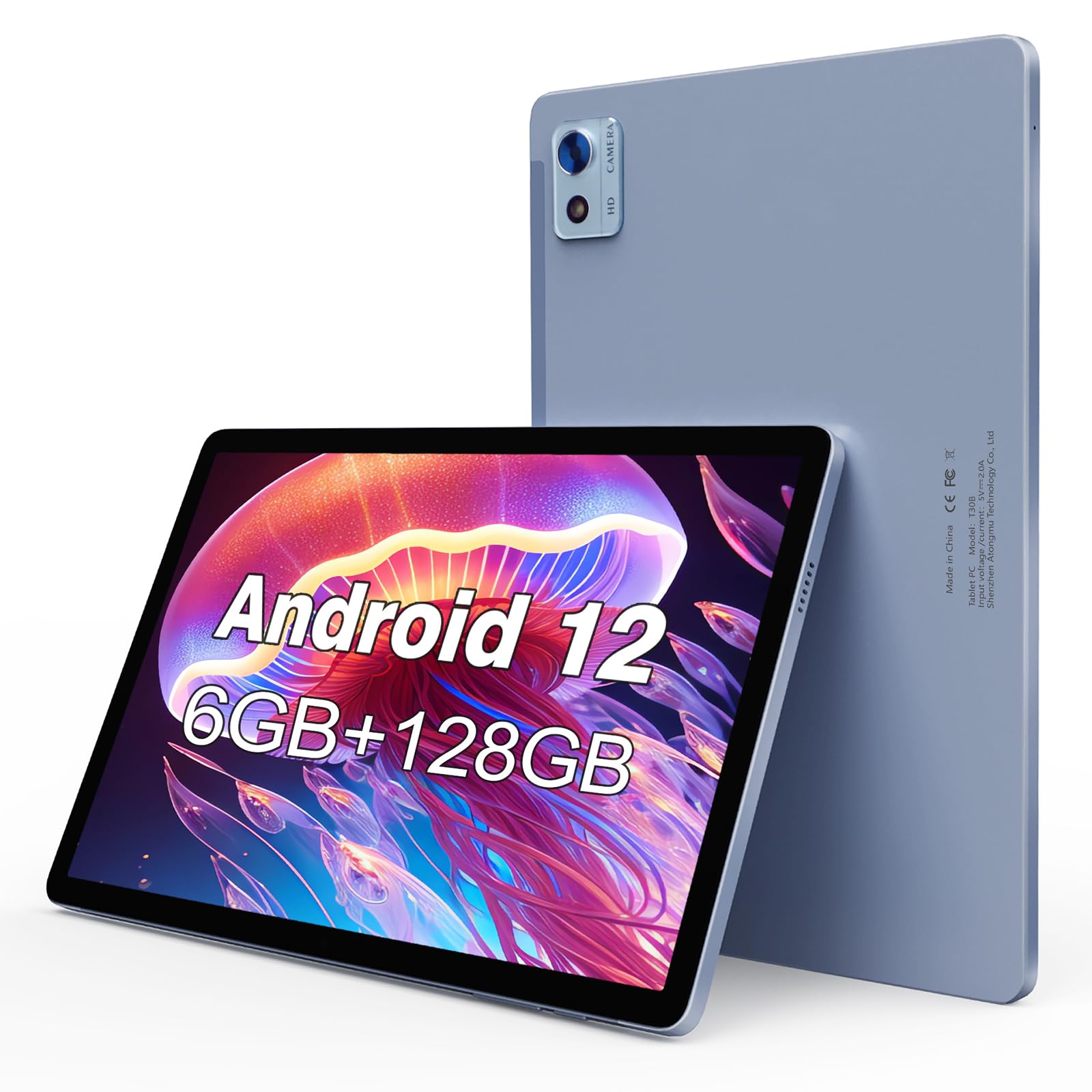 Wielio Android Tablet 10.1 inch 6GB+128GB 1TB Expand Octa-core Gaming Tablets PC, 6000mAh Battery, 2.4G/5G WiFi Parent Control,Blue