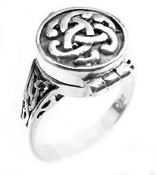 Sterling Silver Celtic Knot Poison Locket Ring Size 8(Sizes 6,7,8,9,10)