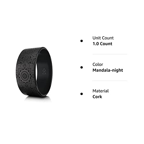YOGA DESIGN LAB | THE YOGA WHEEL | Eco Printed, Extra Strength, Padded, Dharma Exercise Wheel | Designed in Bali | Enhance Your Postures and Stretch Deeper (Mandala-Night)