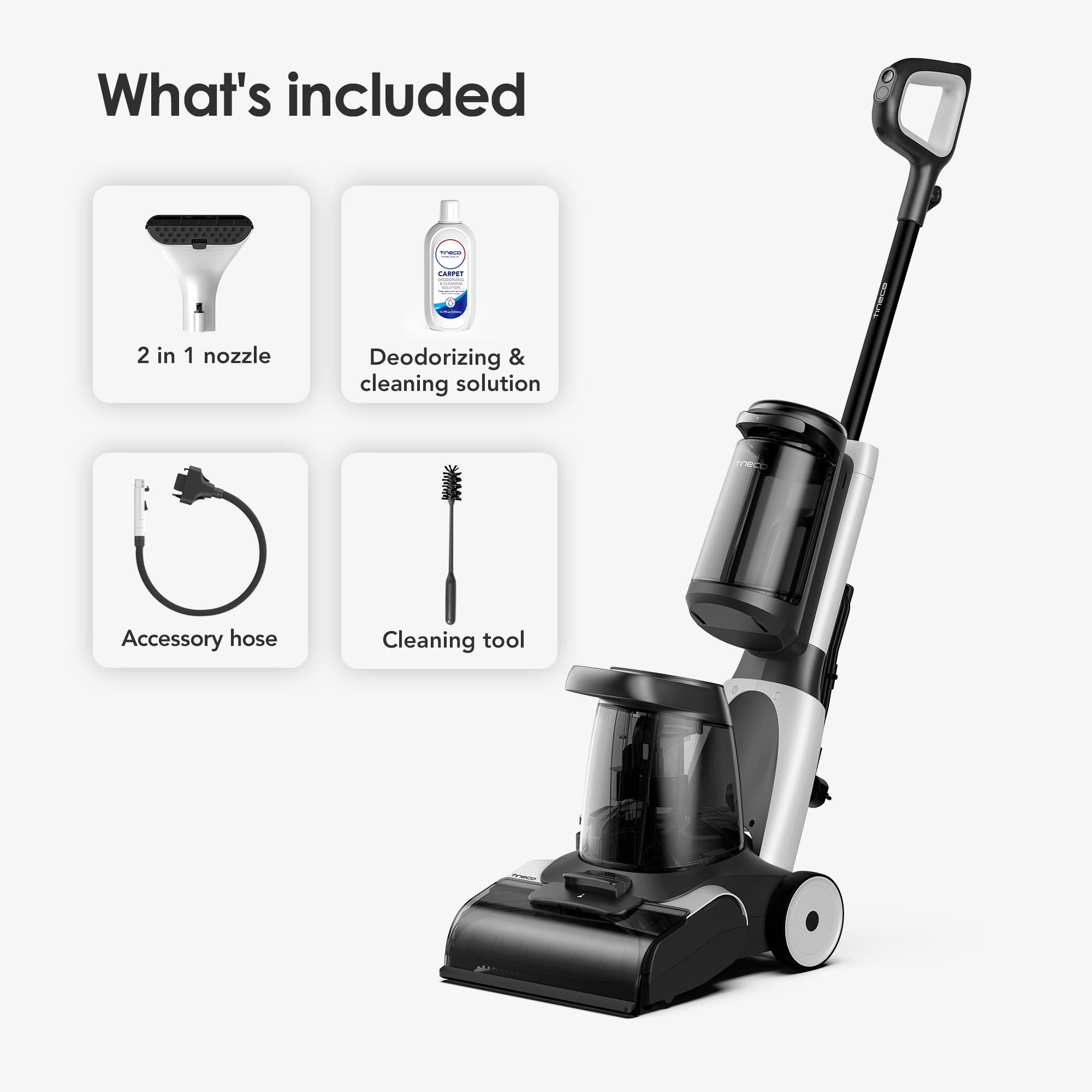 Tineco CARPET ONE Smart Carpet Cleaner Machine, Lightweight Carpet Shampooer and Portable Upholstery Cleaner with LED Display, Pet Carpet Cleaner with App Connection, Voice Prompts