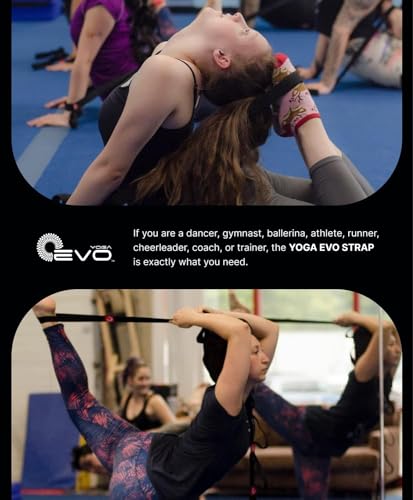 YOGA EVO Exercise Band with Loops for Physical Therapy Yoga, Exercise and Flexibility Elastic Fitness Stretch Band + Exercise Instructions & Carry Bag