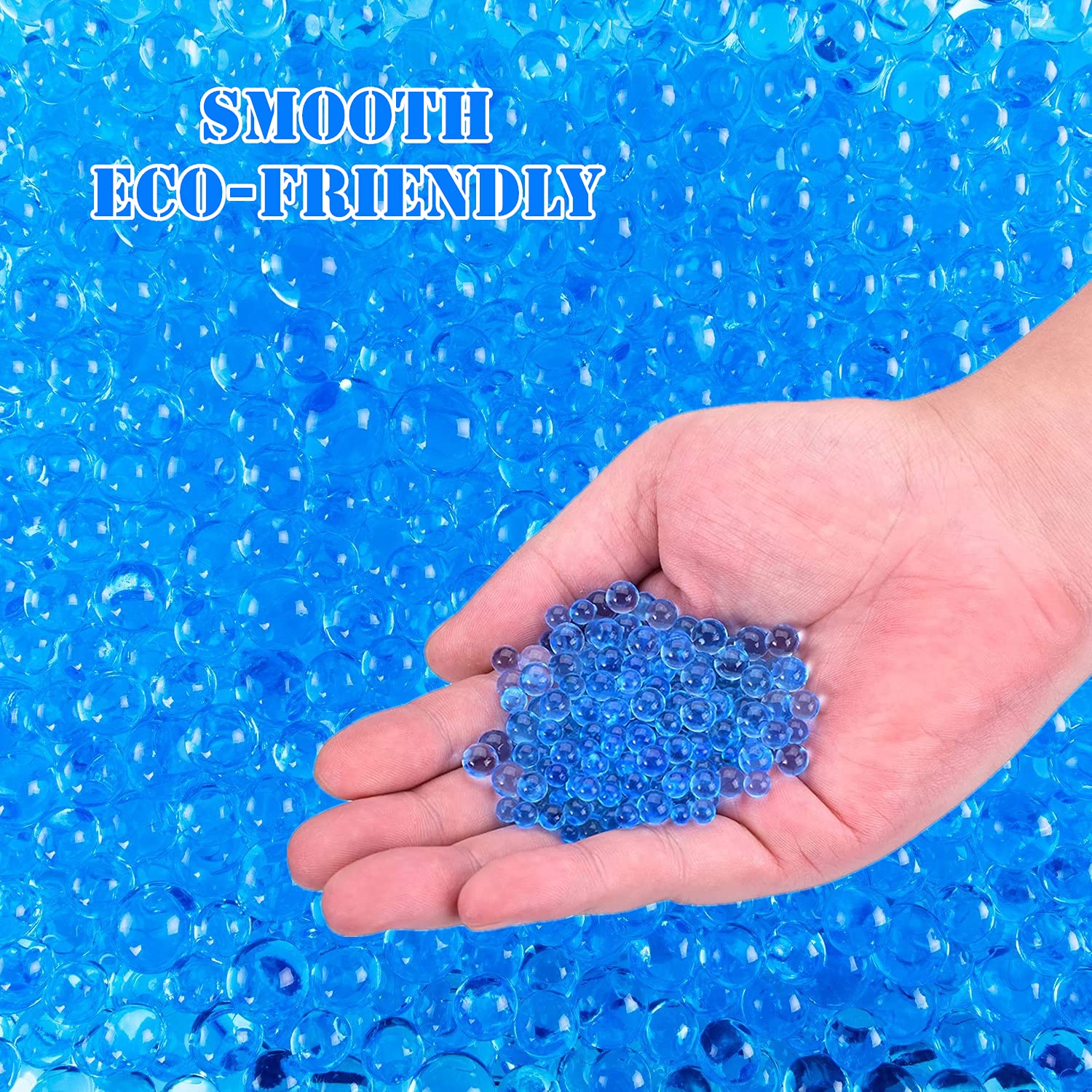 TANSAR Gel Ball Blaster Ammo Refill (7-8 mm,6 pack,10000 Pieces Per Pack), Gel Splat Bullets, Compatible with Gel Ball Blaster, Blue Colour, for Ages 14+