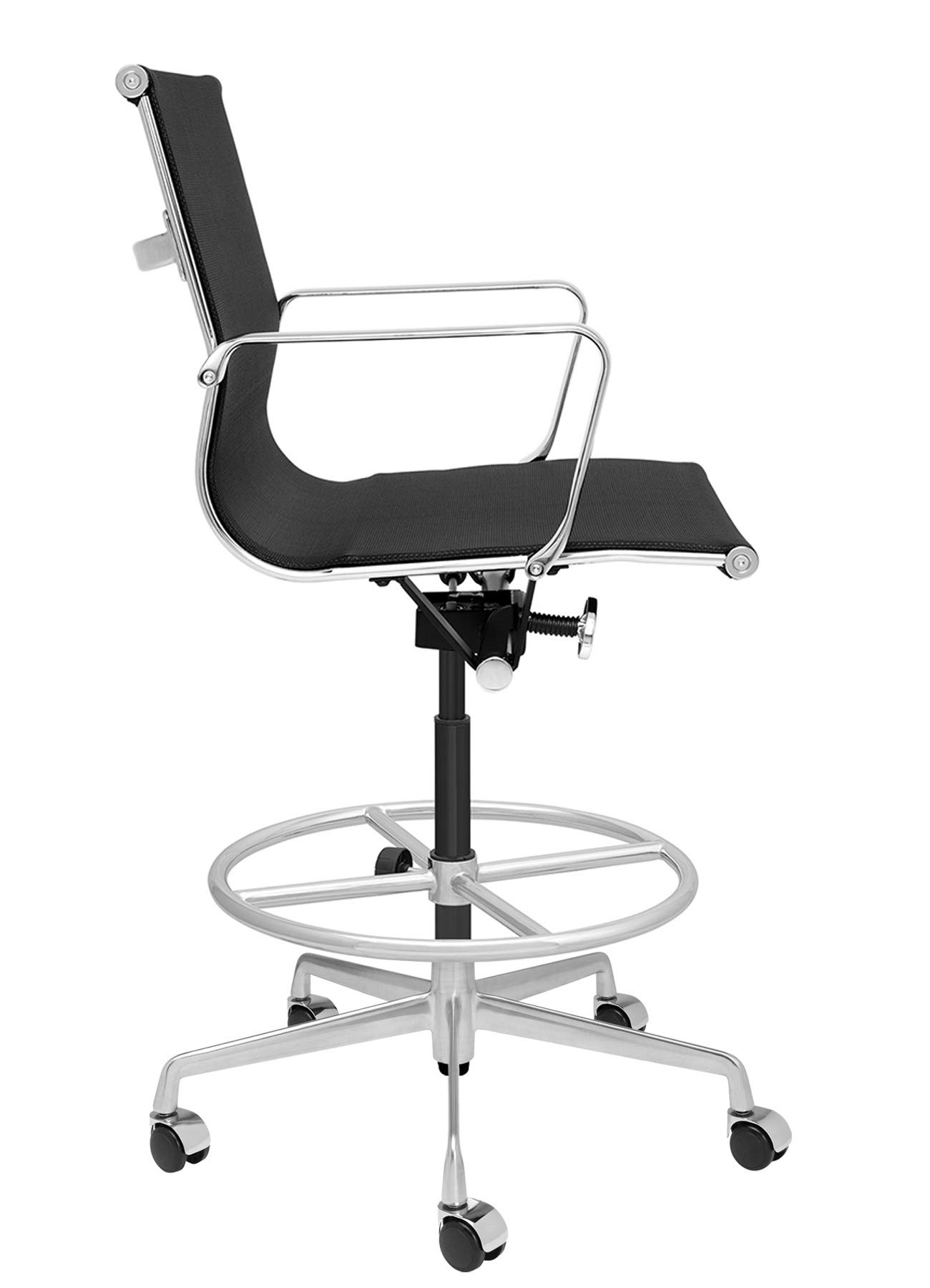 SOHO Mesh Drafting Chair - Ergonomically Designed and Commercial Grade Draft Height for Standing Desks (Black)