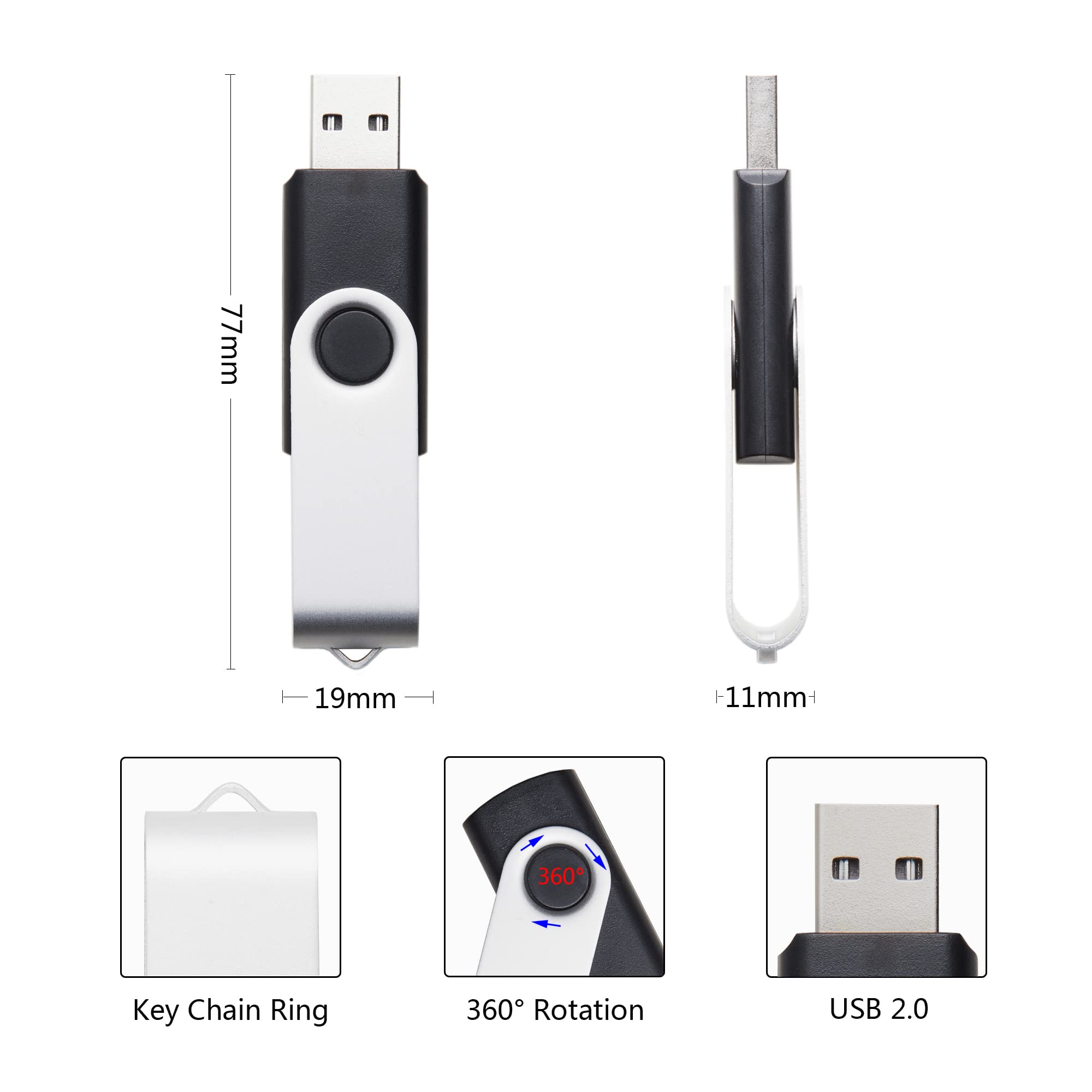 Wholesale/Lot/Bulk - ( 10 Pack ) USB 2.0 Flash Memory Stick Pen Drives U Disk Thumb Jump Pen Drive【 Random 5 Colors】【Ships from USA】 (256 MB)