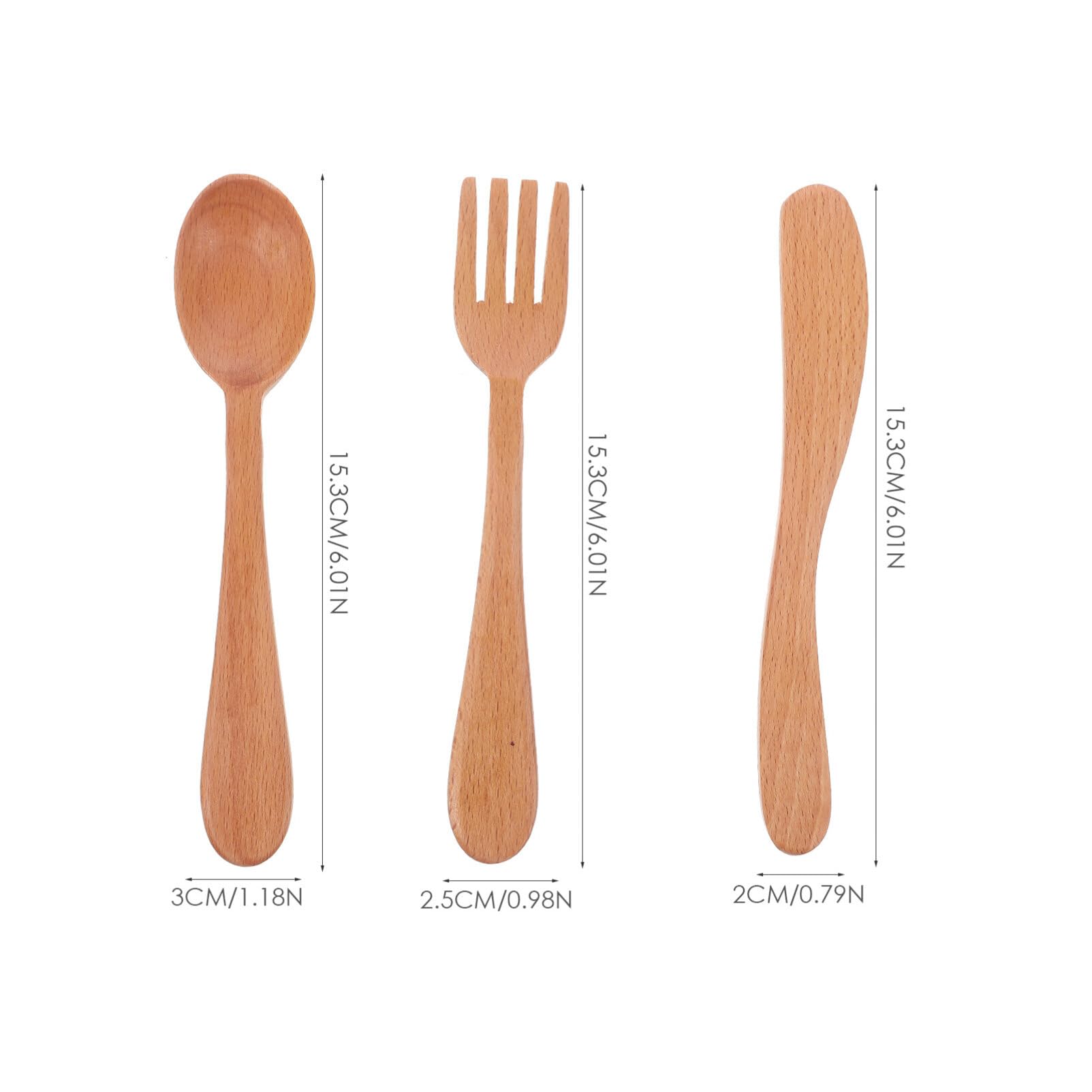 UPKOCH 1 Set Wood Cutlery Wood Flatware Western Food Flatware Toddler Cutlery Bamboo Utensil Steak Fork Spoon Kit Household Cutlery Kit Tableware Student Wooden Portable and Fork