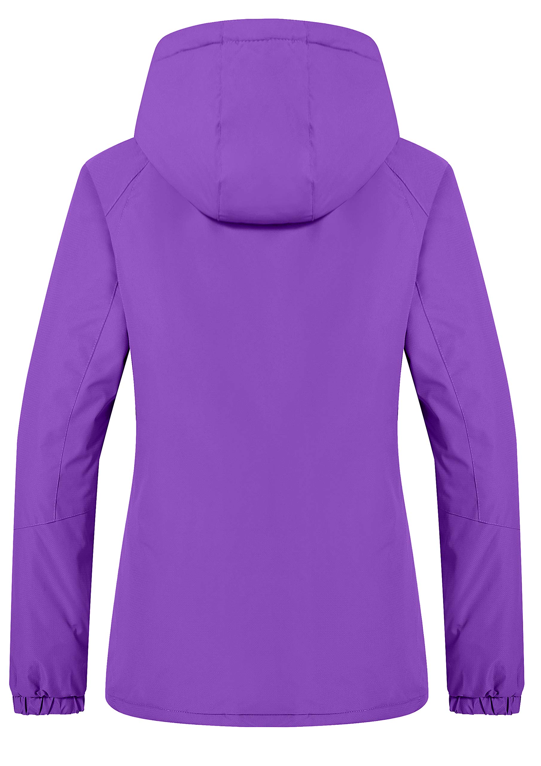 wantdo Women's Windproof Ski Jacket Cotton Padded Raincoat Windbreaker Purple S