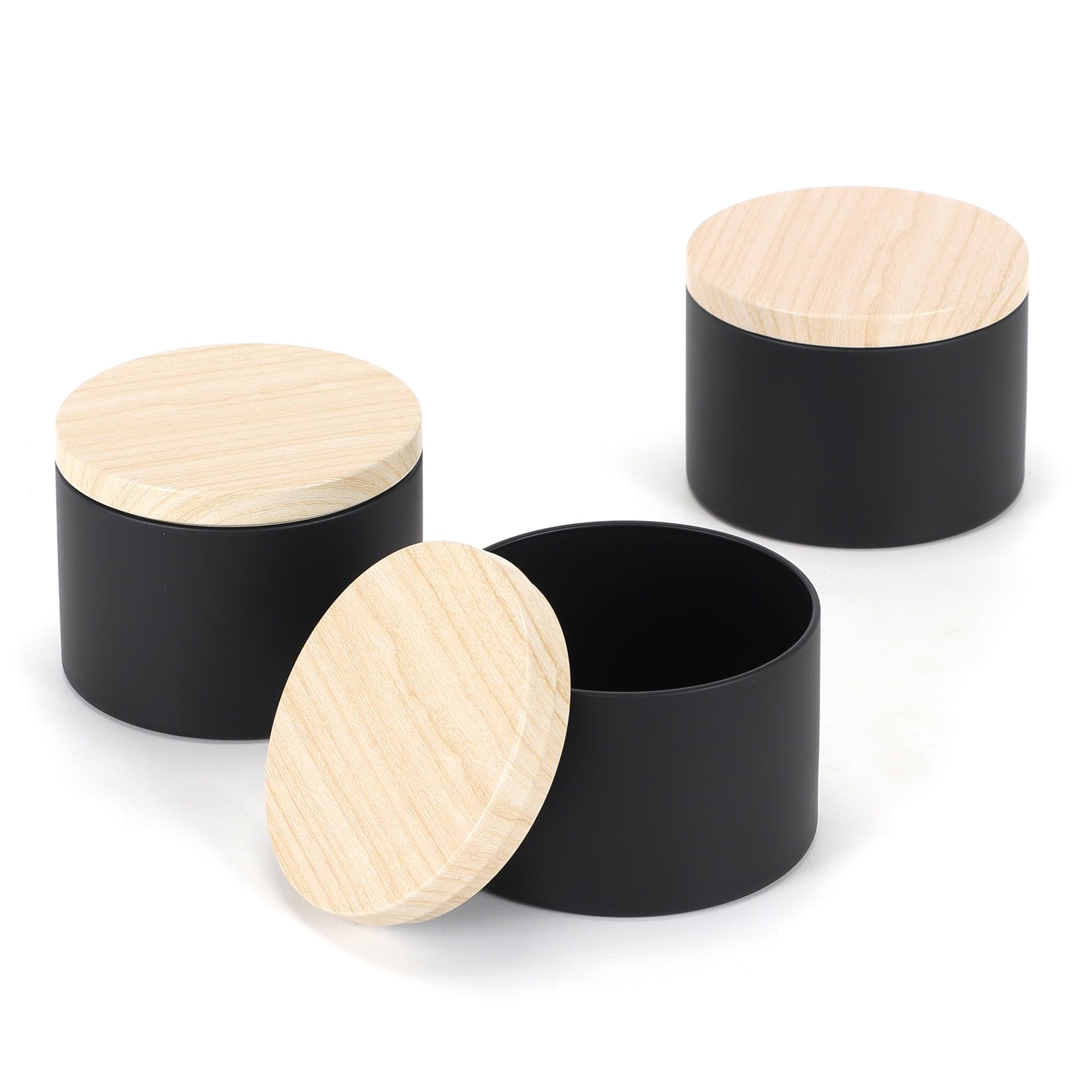 Thelextcc 24 Pack 4 oz Black Candle Tins with Lids,4oz Candle Jars for Making Candles Bulk